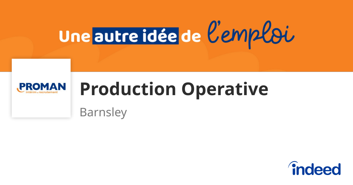 Production Operative - Barnsley S75 5JS - Indeed.com
