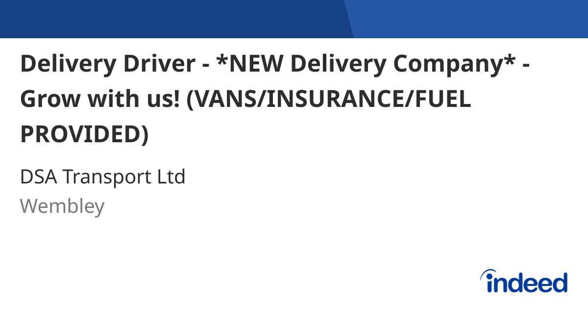 Delivery Driver - *NEW Delivery Company* - Grow with us! (VANS ...