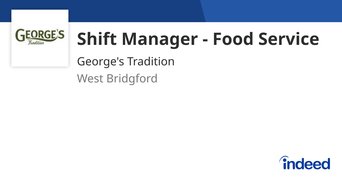 Shift Manager - Food Service - West Bridgford - Indeed.com
