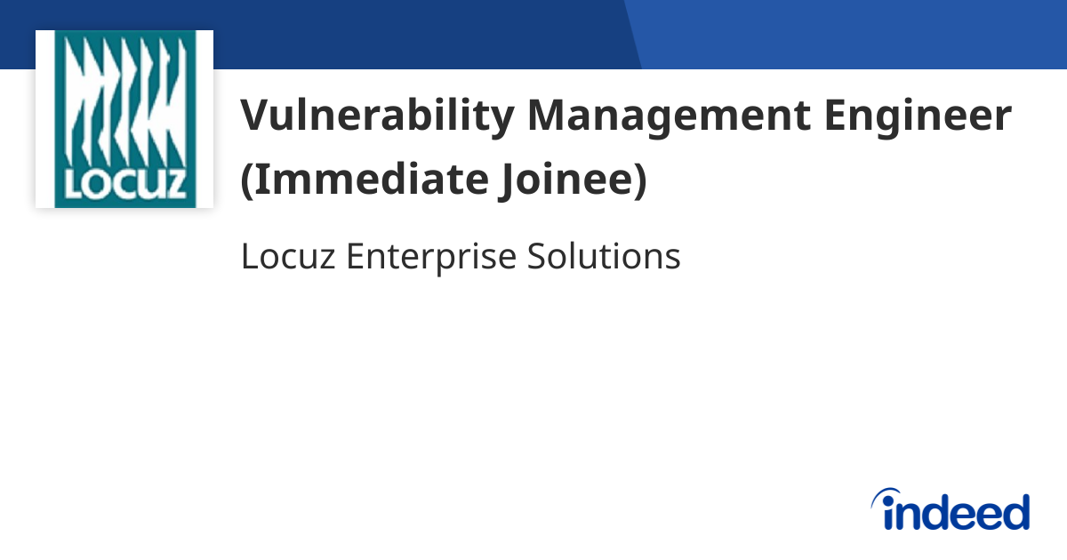 Vulnerability Management Engineer (Immediate Joinee) - Madhapur ...