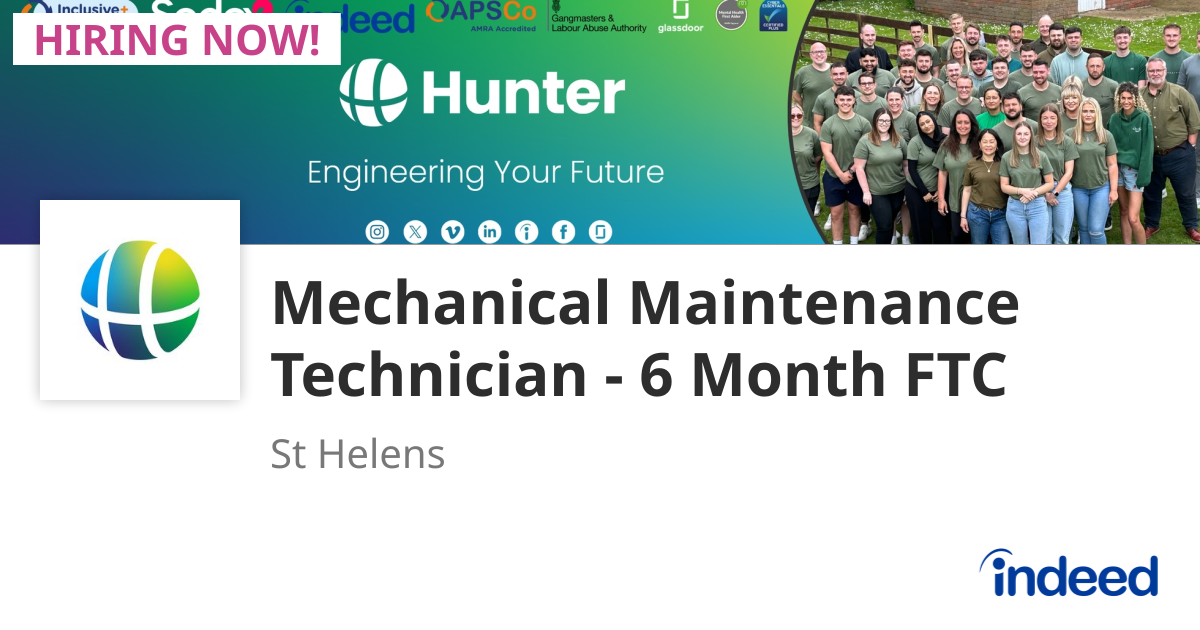 Mechanical Maintenance Technician - 6 Month FTC - St Helens - Indeed.com