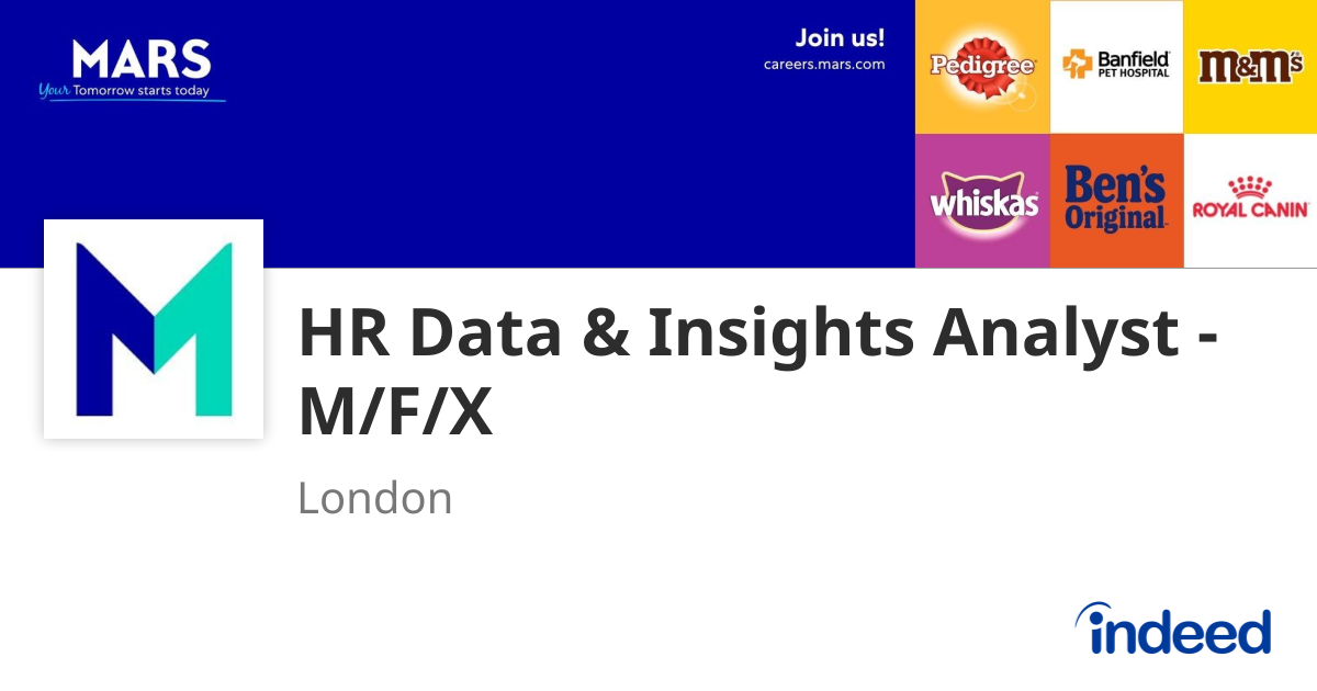 HR Data & Insights Analyst - M/F/X - London W1D 6AP - Indeed.com