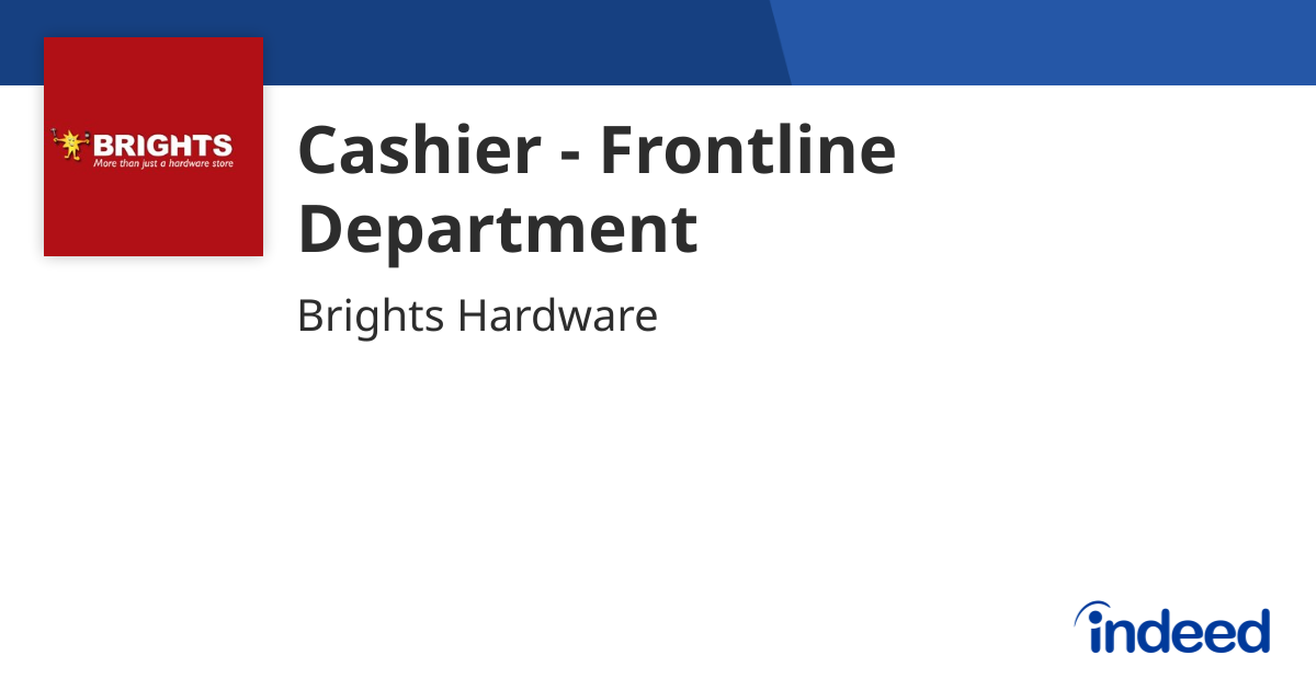 Cashier - Frontline Department - Western Cape - Indeed.com