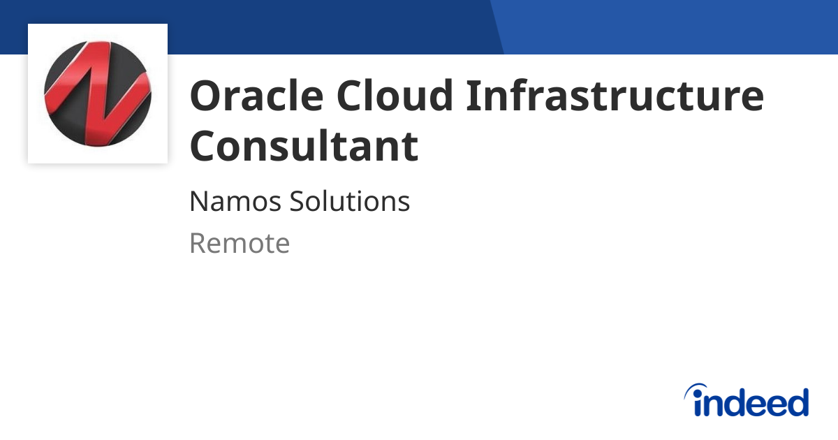 Oracle Cloud Infrastructure Consultant - Remote - Indeed.com