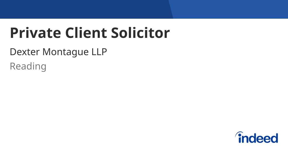 Private Client Solicitor - Reading RG1 7UD - Indeed.com