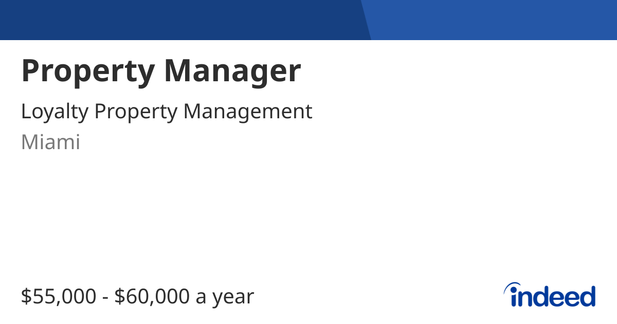 Property Manager - Miami, FL 33172 - Indeed.com