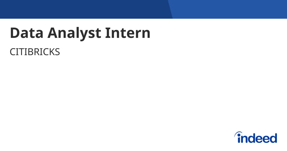 Data Analyst Intern - Noida, Uttar Pradesh - Indeed.com