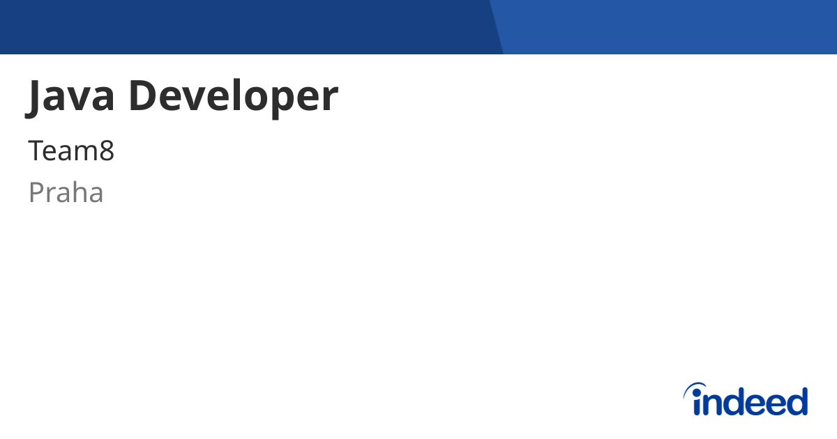 Java Developer - Praha - Indeed.com