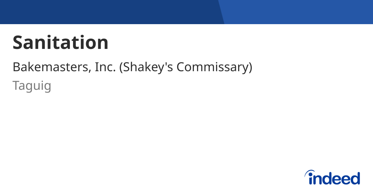 Sanitation - Taguig - Indeed.com