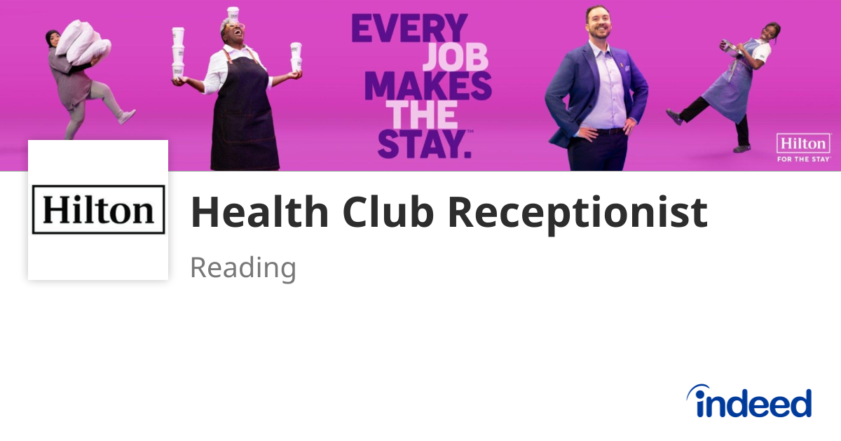 Health Club Receptionist - Reading RG2 0GQ - Indeed.com