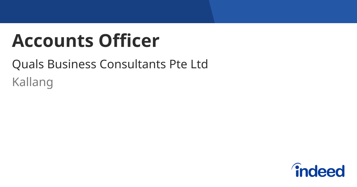 Accounts Officer - Singapore 200809 - Indeed.com
