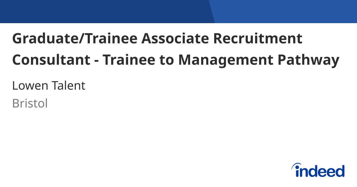Graduate/Trainee Associate Recruitment Consultant - Trainee to ...