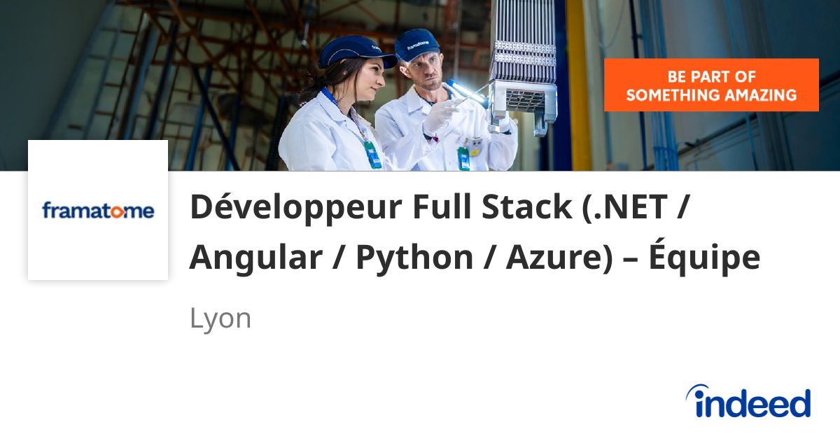 Développeur Full Stack (.NET / Angular / Python / Azure) – Équipe Agile ...