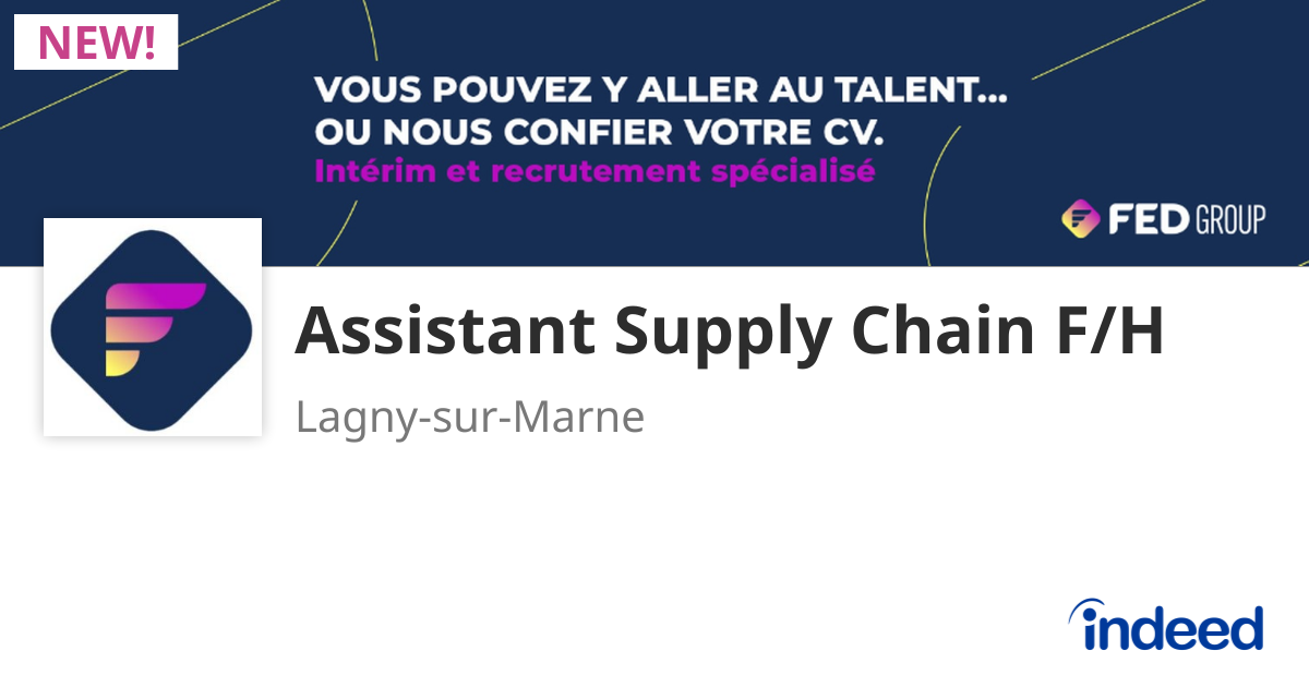 Assistant Supply Chain F/H - Lagny-sur-Marne (77) - Indeed.com