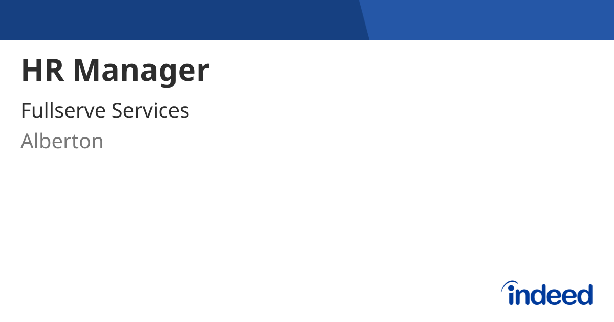 HR Manager - Alberton, Gauteng 1449 - Indeed.com