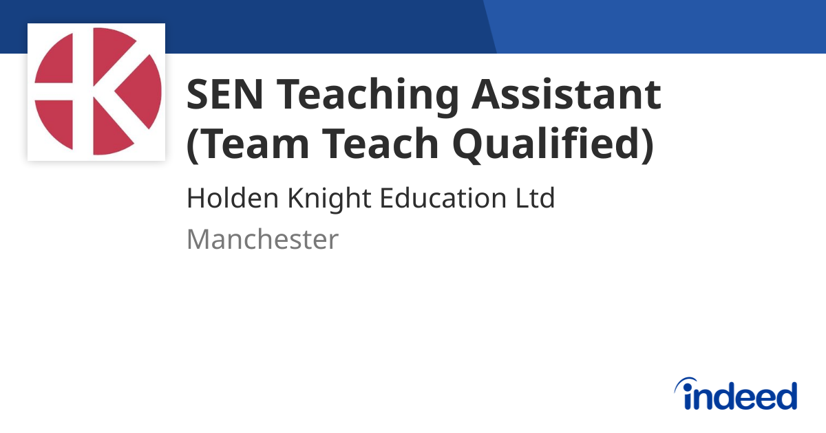 SEN Teaching Assistant (Team Teach Qualified) - Manchester - Indeed.com