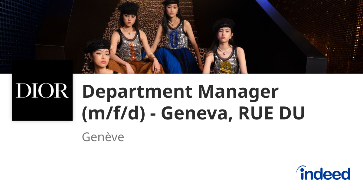 Department Manager (m/f/d) - Geneva, RUE DU RHÔNE - Genf, GE - Indeed.com
