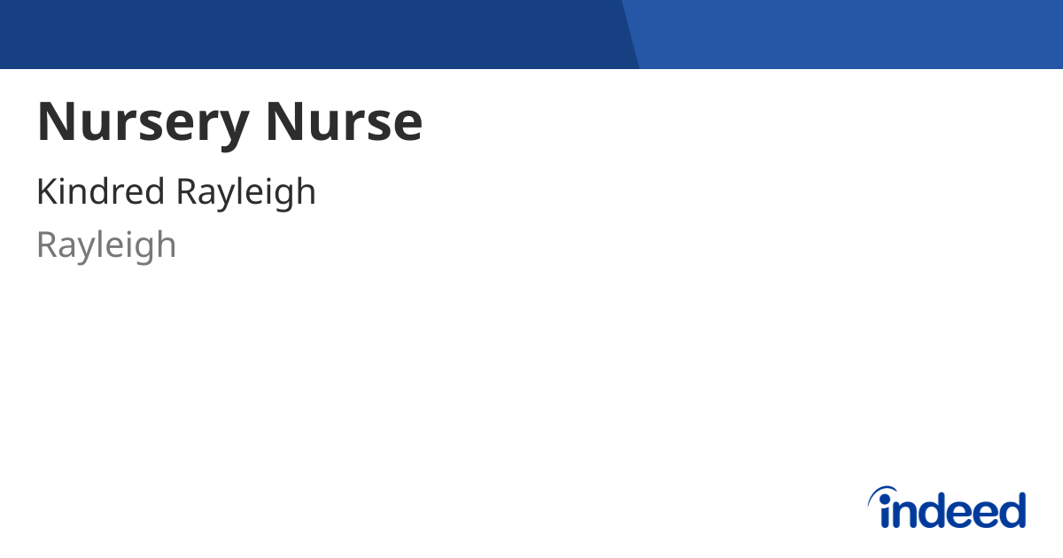 Nursery Nurse - Rayleigh SS6 7JQ - Indeed.com