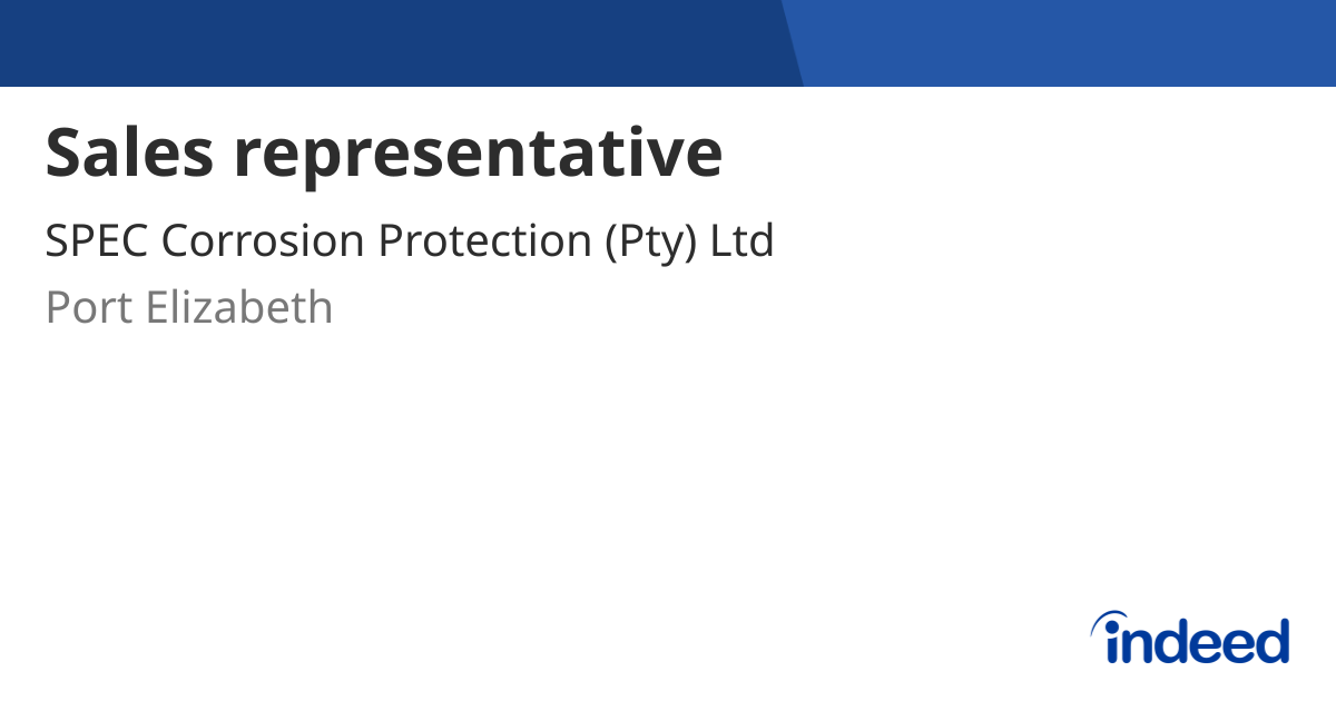 Sales representative - Port Elizabeth, Eastern Cape - Indeed.com