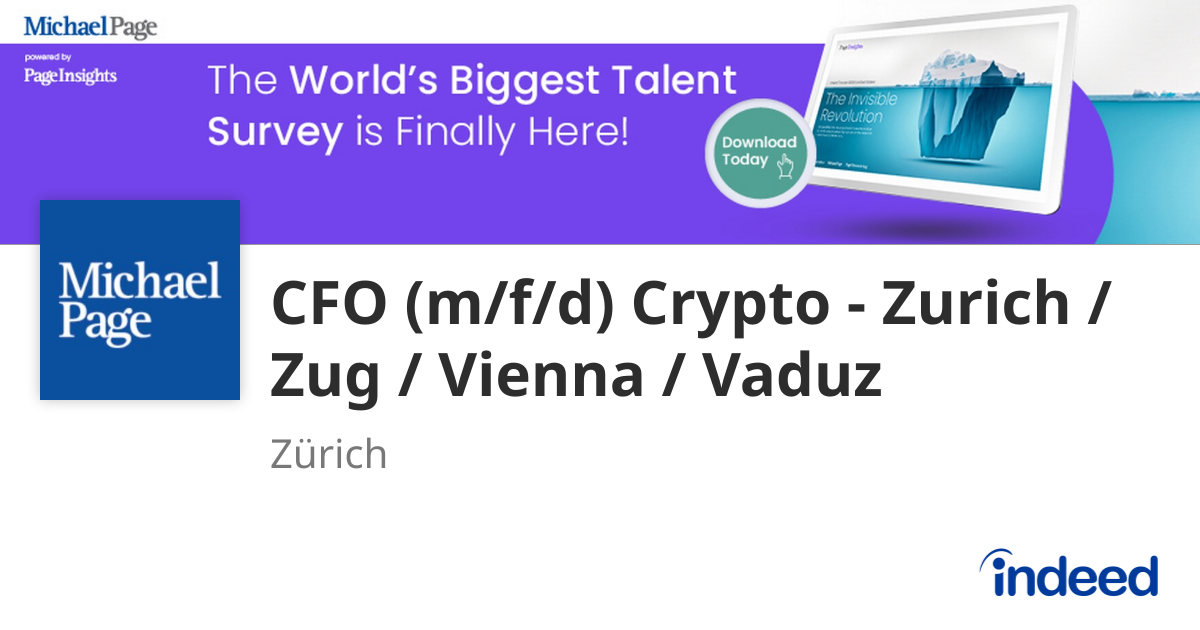CFO (m/f/d) Crypto - Zurich / Zug / Vienna / Vaduz - Zürich, ZH - Indeed.com
