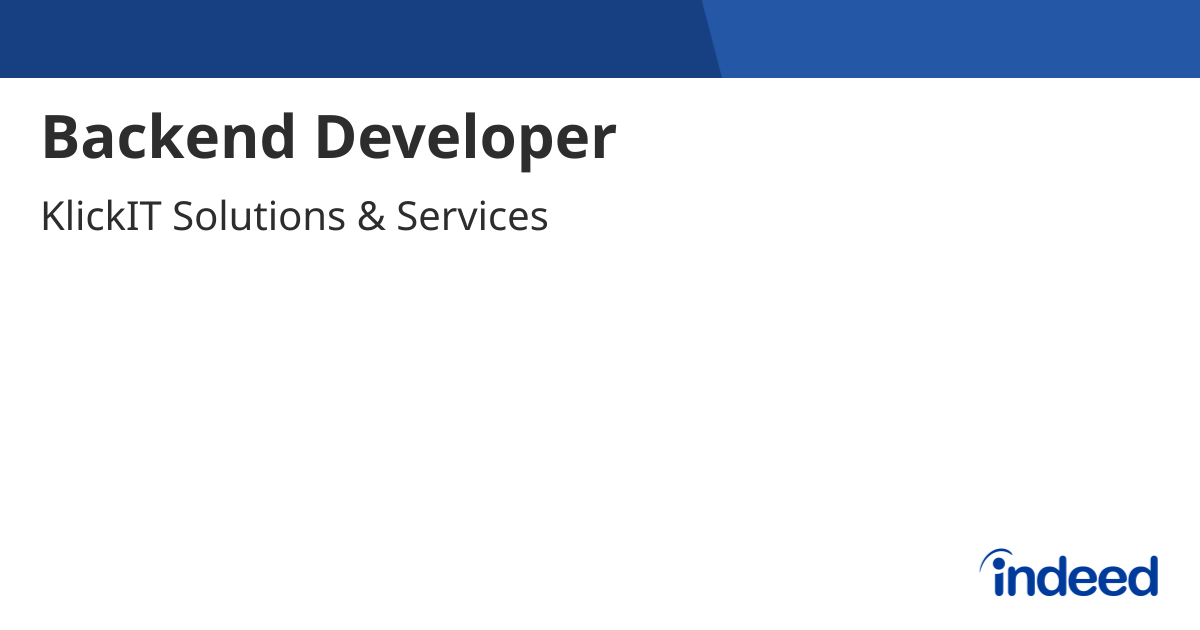Backend Developer - Andheri, Mumbai, Maharashtra - Indeed.com
