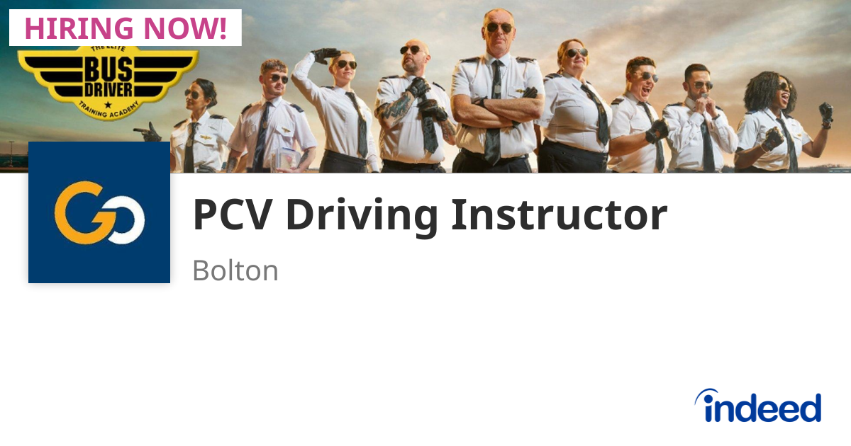 PCV Driving Instructor - Bolton BL3 2AW - Indeed.com