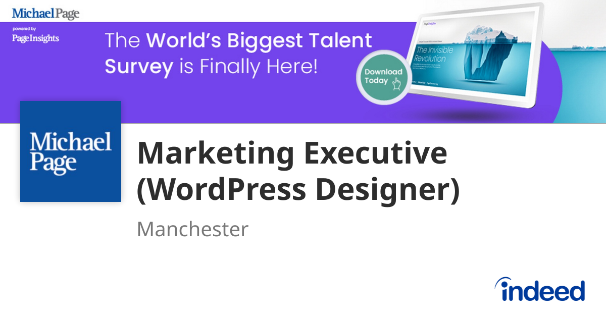 Marketing Executive (WordPress Designer) - Manchester - Indeed.com