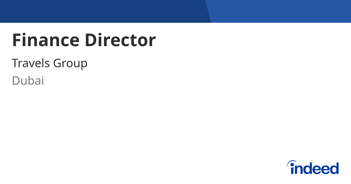 Finance Director - Dubai - Indeed.com