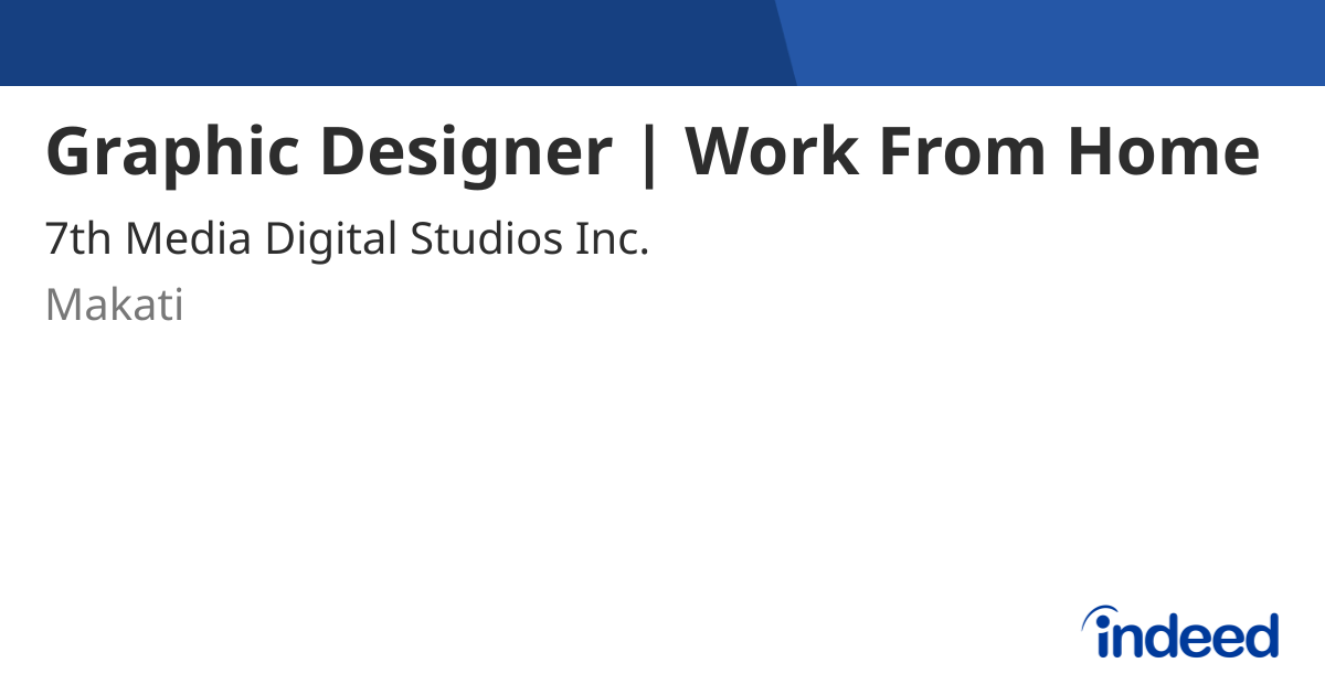 Graphic Designer | Work From Home - Makati - Indeed.com
