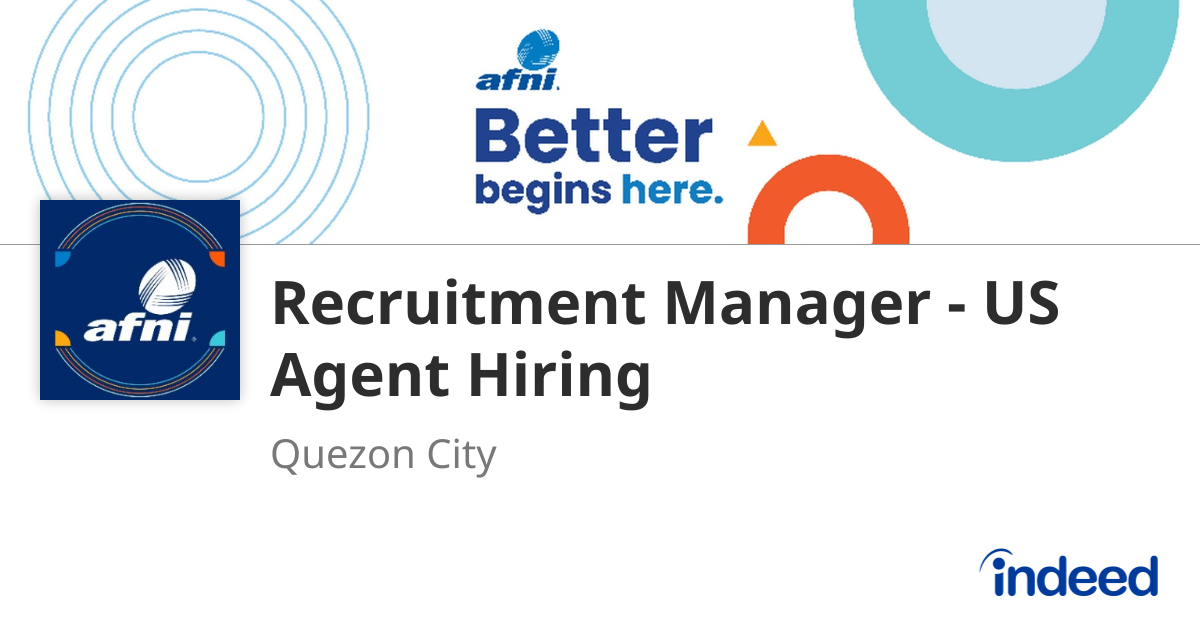 Recruitment Manager - US Agent Hiring - Quezon City - Indeed.com