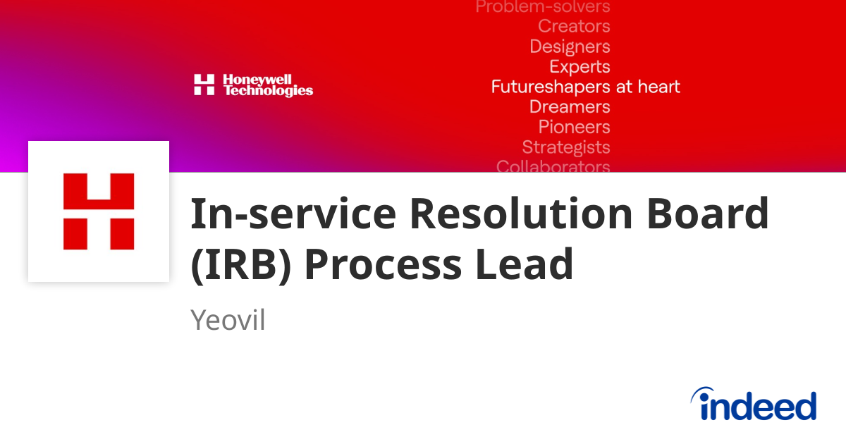 In-service Resolution Board (IRB) Process Lead - Yeovil - Indeed.com