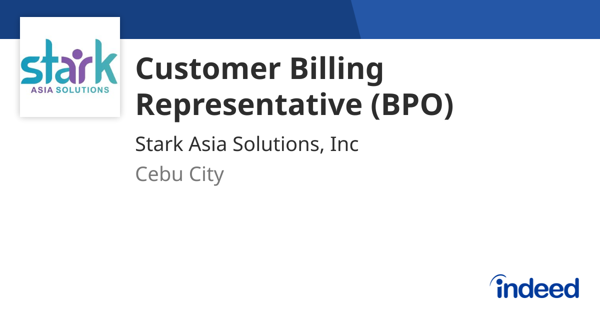 Customer Billing Representative (BPO) - Cebu City - Indeed.com