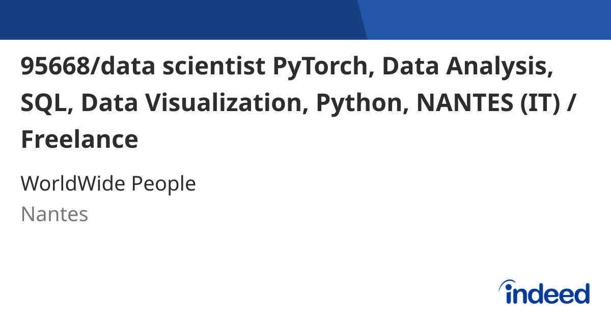 95668/data scientist PyTorch, Data Analysis, SQL, Data Visualization ...