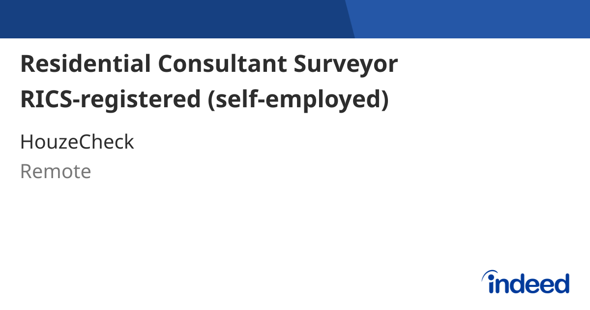 Residential Consultant Surveyor RICS-registered (self-employed ...