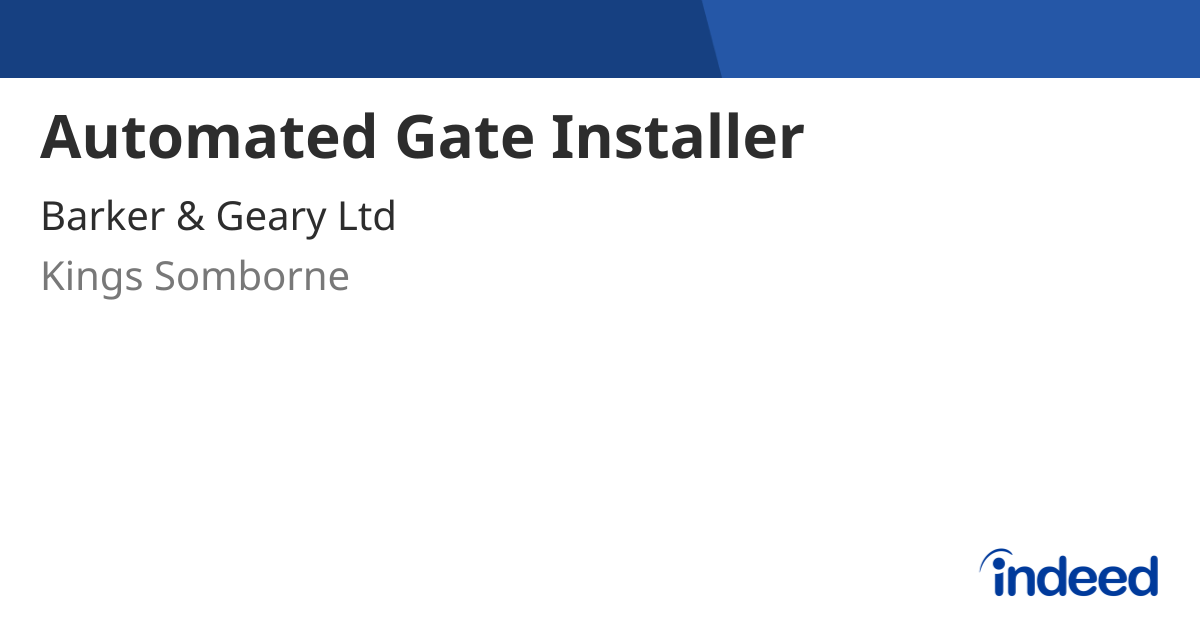 Automated Gate Installer - Kings Somborne SO20 6PW - Indeed.com
