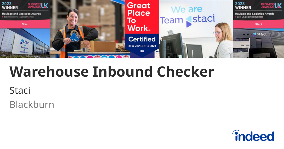 Warehouse Inbound Checker - Blackburn BB1 3AL - Indeed.com