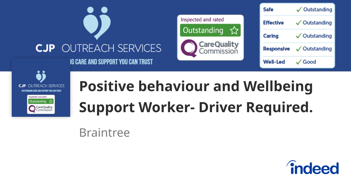 Positive behaviour and Wellbeing Support Worker- Driver Required ...