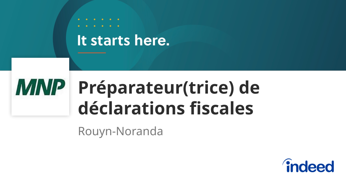 Préparateur(trice) de déclarations fiscales - Rouyn-Noranda, QC J9X 4R8 ...