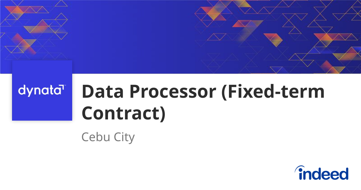 Data Processor (Fixed-term Contract) - Cebu City - Indeed.com