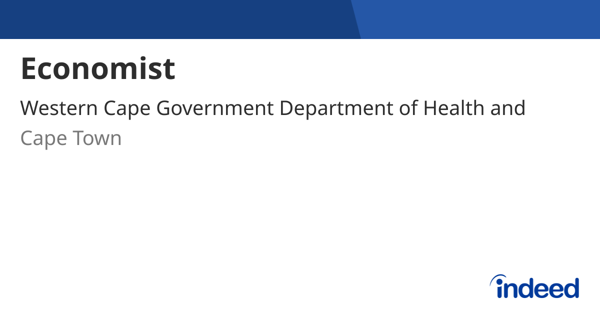 Economist - Cape Town, Western Cape - Indeed.com