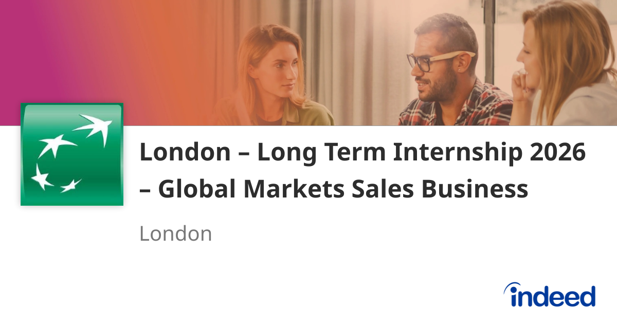 London – Long Term Internship 2026 – Global Markets Sales Business ...