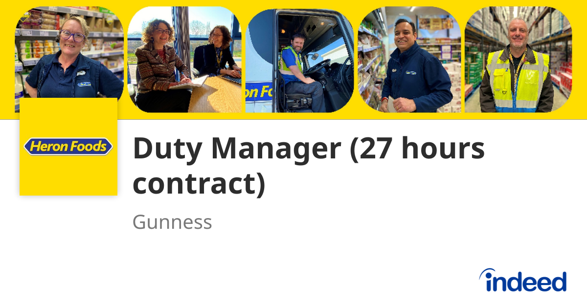 Duty Manager (27 hours contract) - Gunness DN17 2DJ - Indeed.com