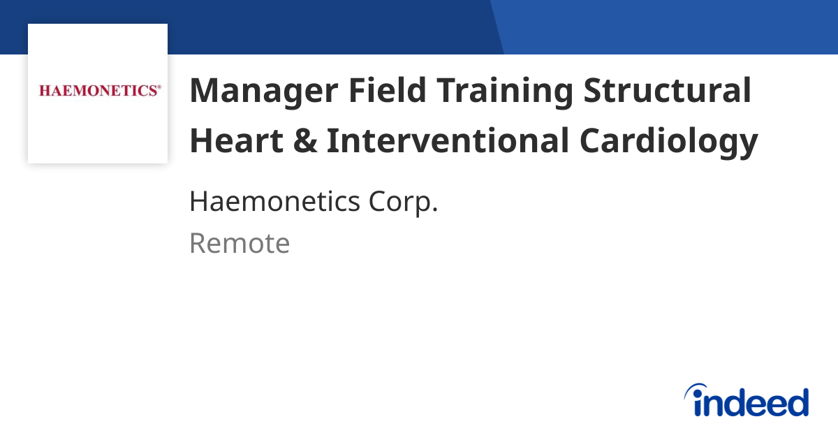 Manager Field Training Structural Heart & Interventional Cardiology ...