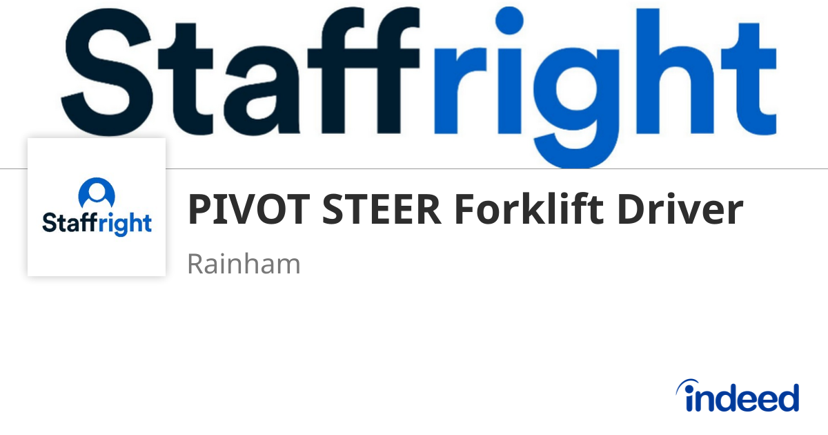 PIVOT STEER Forklift Driver - Rainham RM13 9YQ - Indeed.com