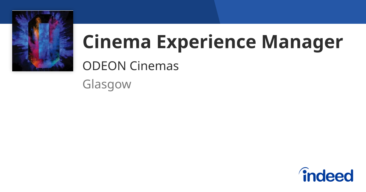 Cinema Experience Manager - Glasgow G5 8NP - Indeed.com