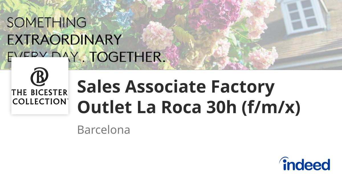 Sales Associate Factory Outlet La Roca 30h (f/m/x) - Barcelona ...